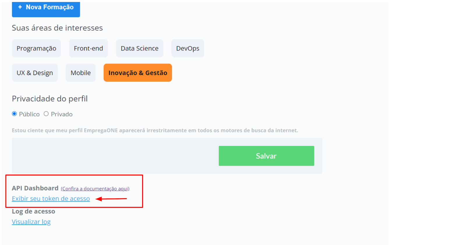 Como extrair a API do Dashboard para Alunos e Alunas